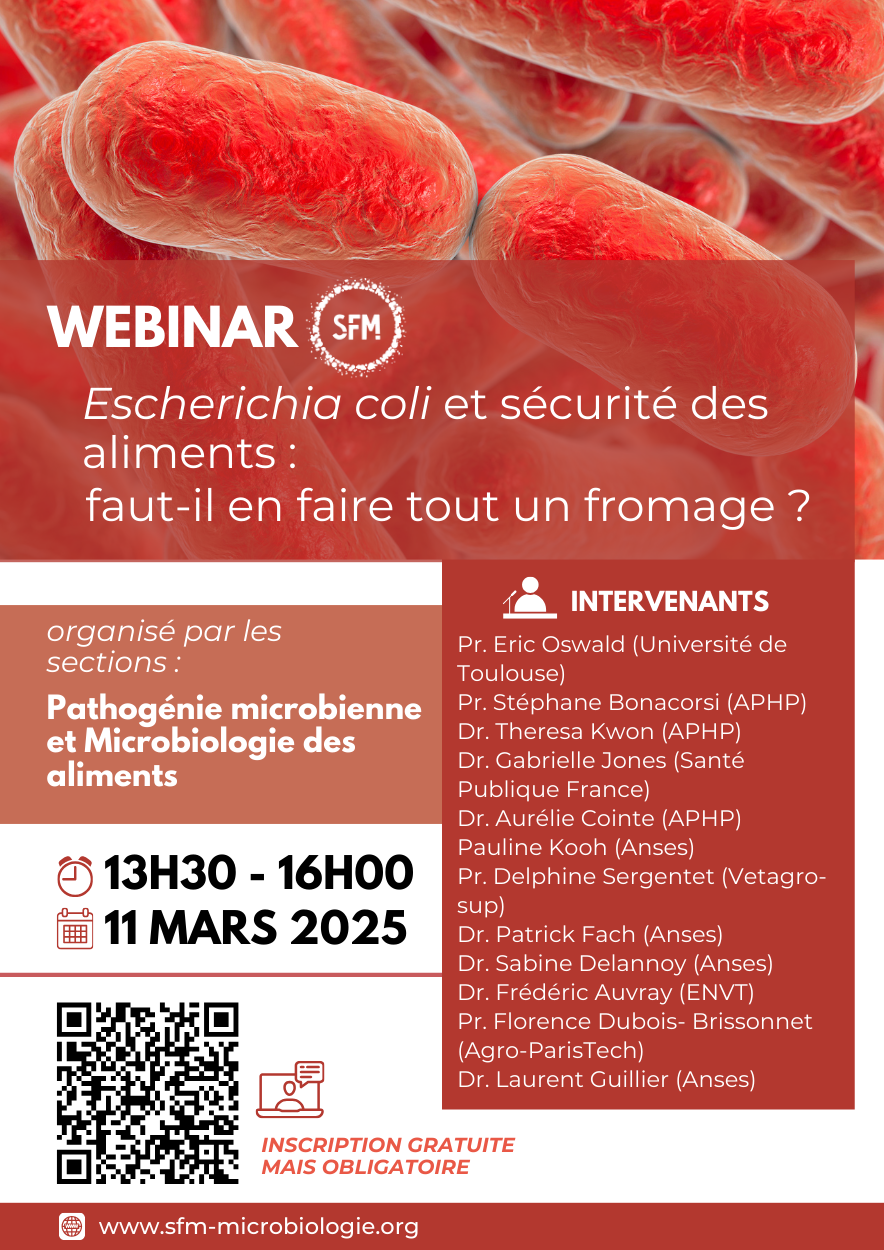 Webinaire - Escherichia coli et sécurité des aliments : faut-il en faire tout un fromage ...
